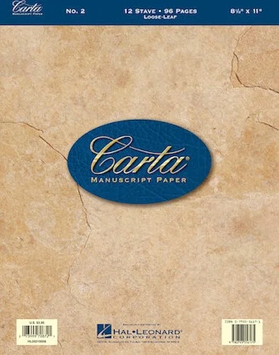 Carta Manuscript Paper No. 2 - Basic | Capital Music Gear