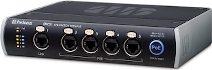 SW5E - 5-Port AVB Network Switch with PoE | Capital Music Gear