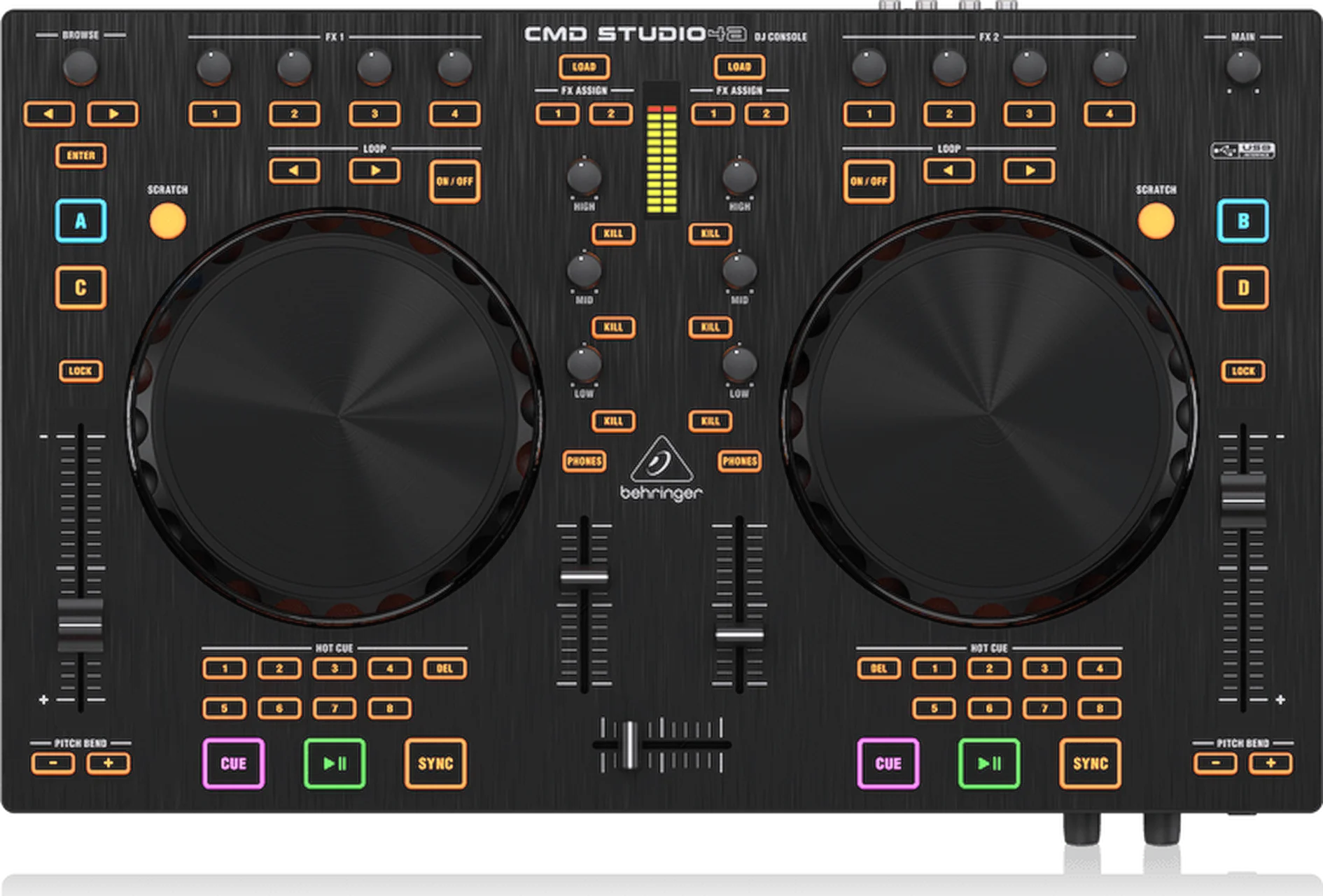 4-Deck DJ MIDI Controller with 4-Channel Audio Int | Capital Music Gear