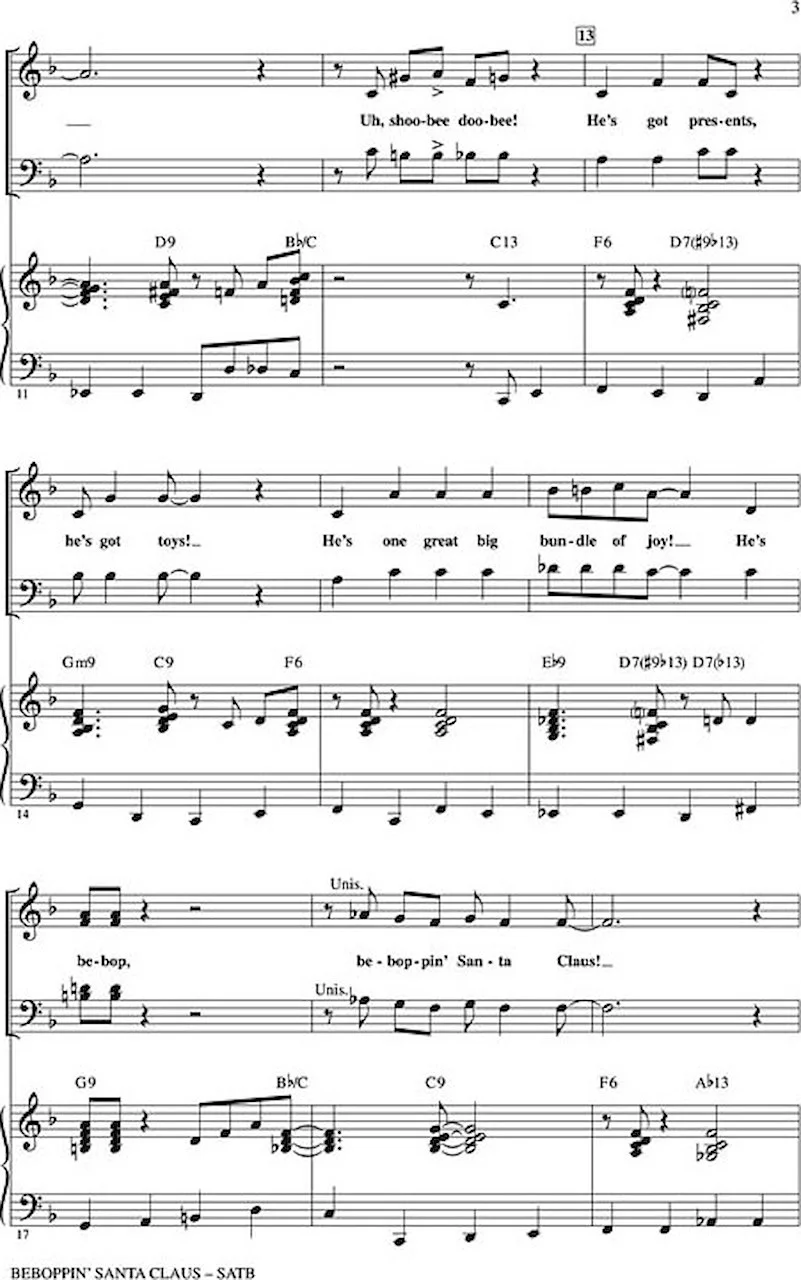 Hal Leonard Beboppin' Santa Claus SATB Composed by Kirby Shaw for sale ...