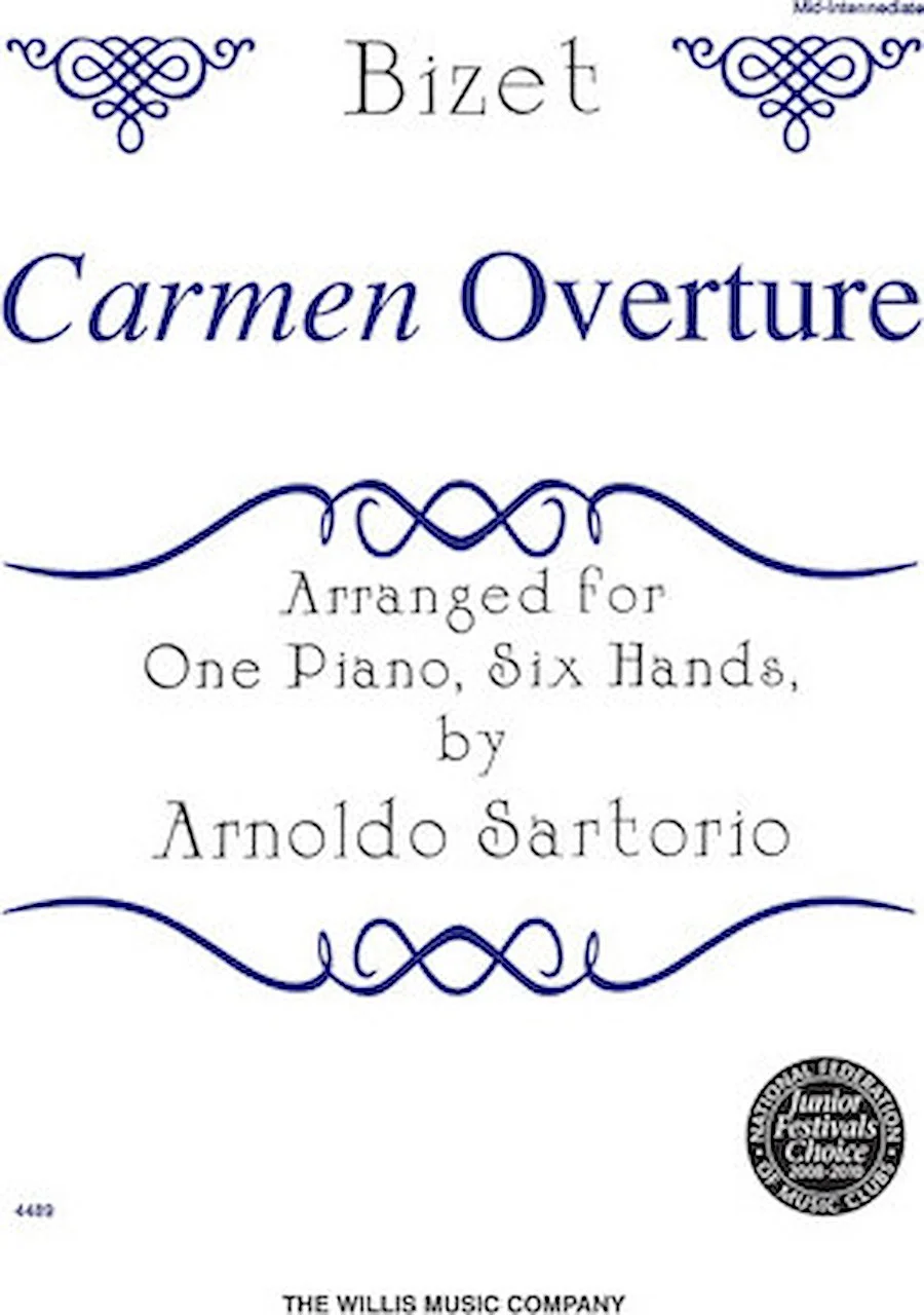 Carmen Overture 1 Piano 6 Hands/mid-intermediate Level Georges Bizet ...