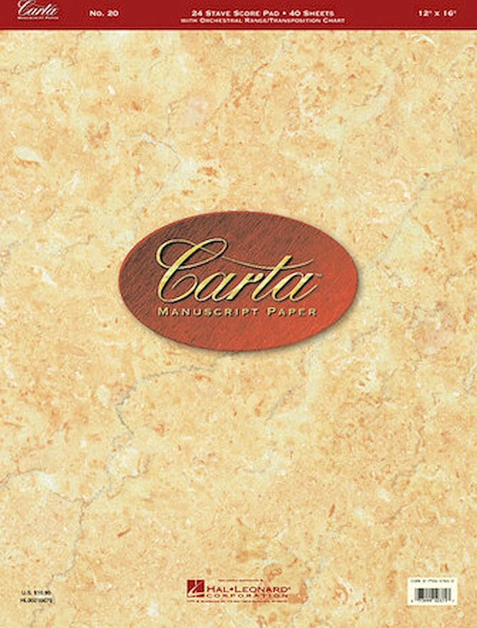 Carta Manuscript Paper No. 20 - Professional | Capital Music Gear