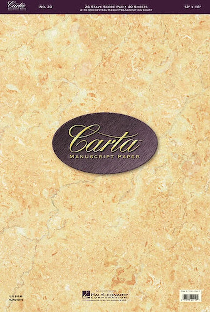 Carta Manuscript Paper No. 23 - Professional | Capital Music Gear