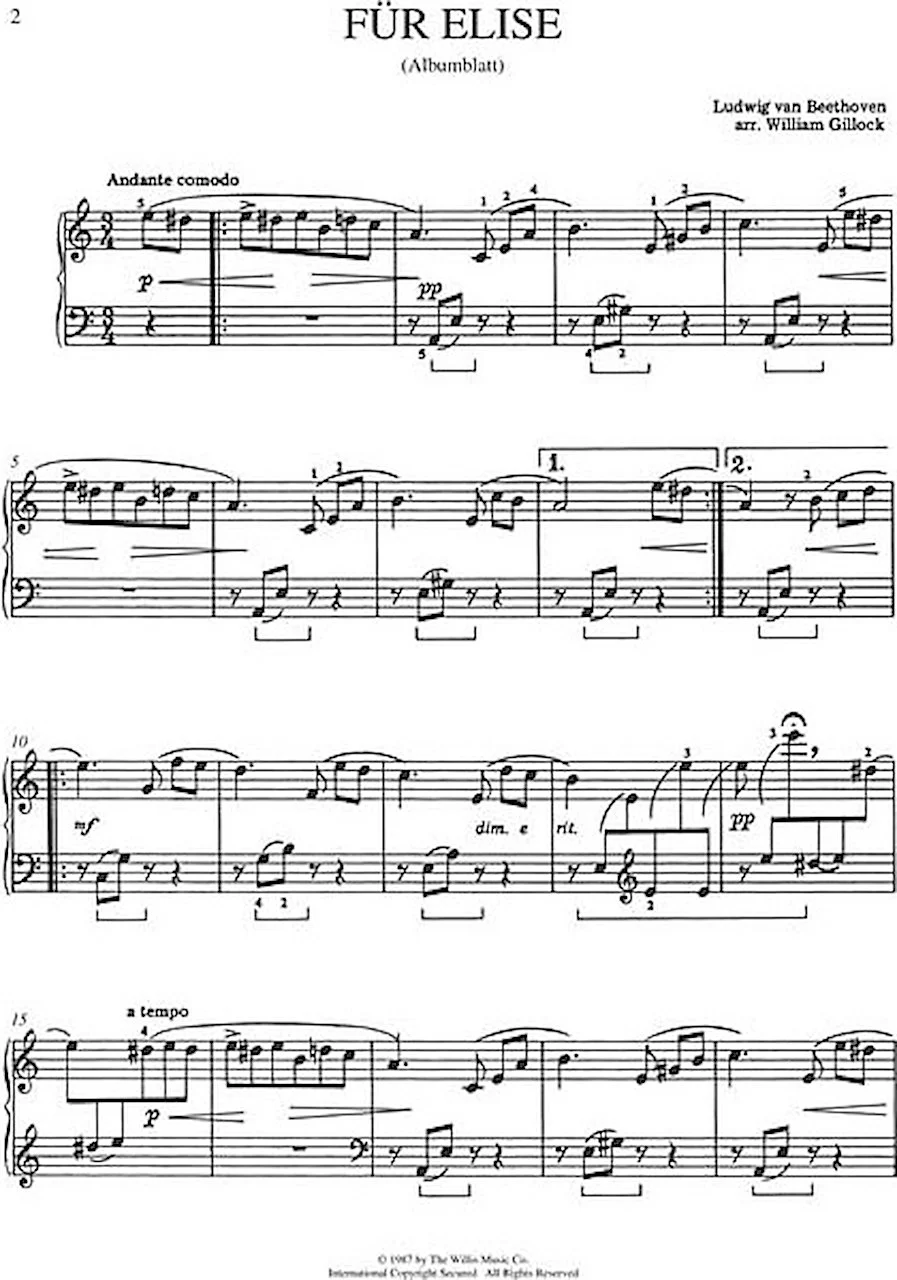 Fur Elise (Albumblatt) | Capital Music Gear