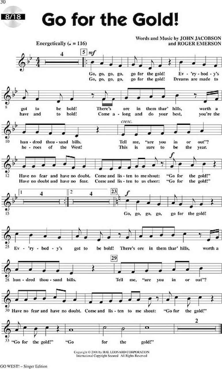 Go West (musical of America's Westward Expansion) Singer 5 Pak by Roger ...