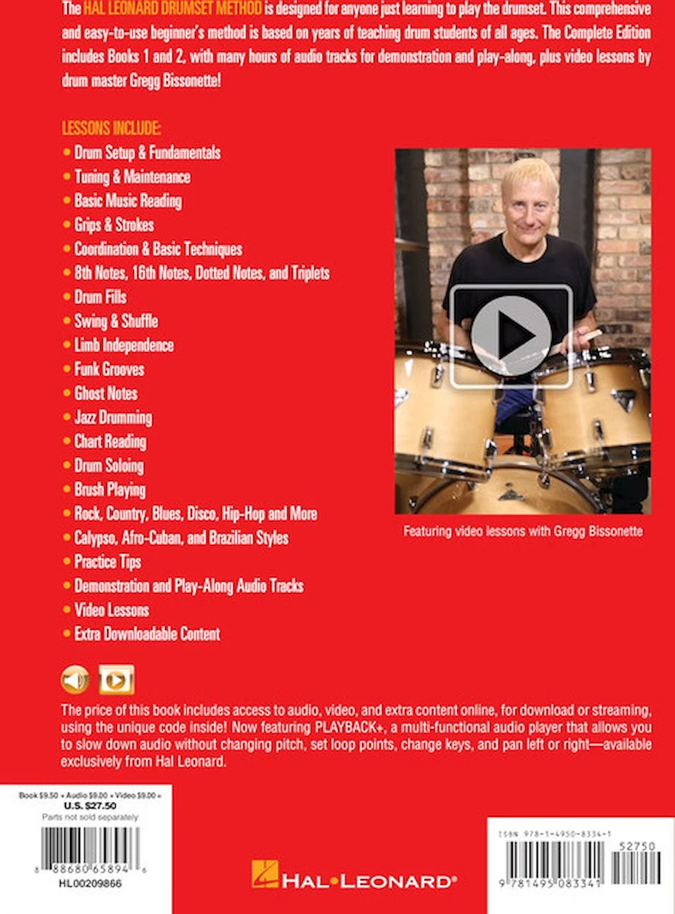 Hal Leonard Drumset Method - Complete Edition: Books 1 and 2 with Video and A... 888680658946 | eBay