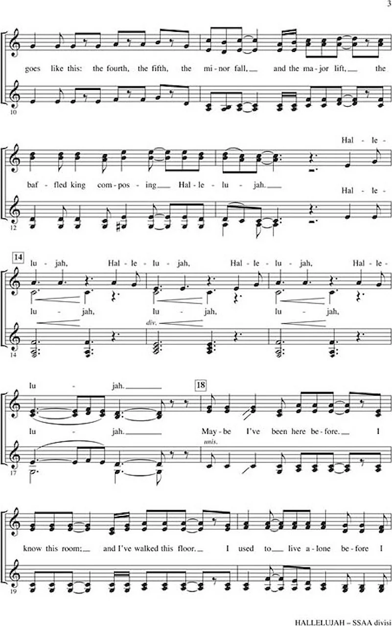 Hal Leonard Hallelujah SSAA Div a Cappella Arranged by Mark Brymer for sale online | eBay