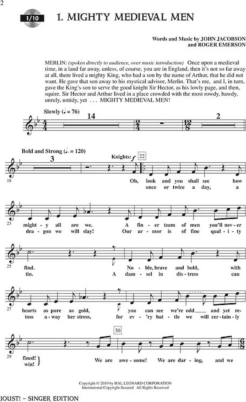 Hal Leonard 9971413 Joust a Mighty Medieval Musical for sale online | eBay