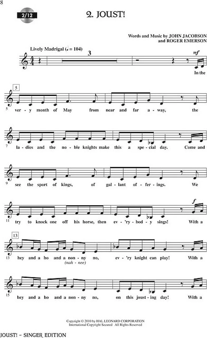 Hal Leonard 9971413 Joust a Mighty Medieval Musical for sale online | eBay