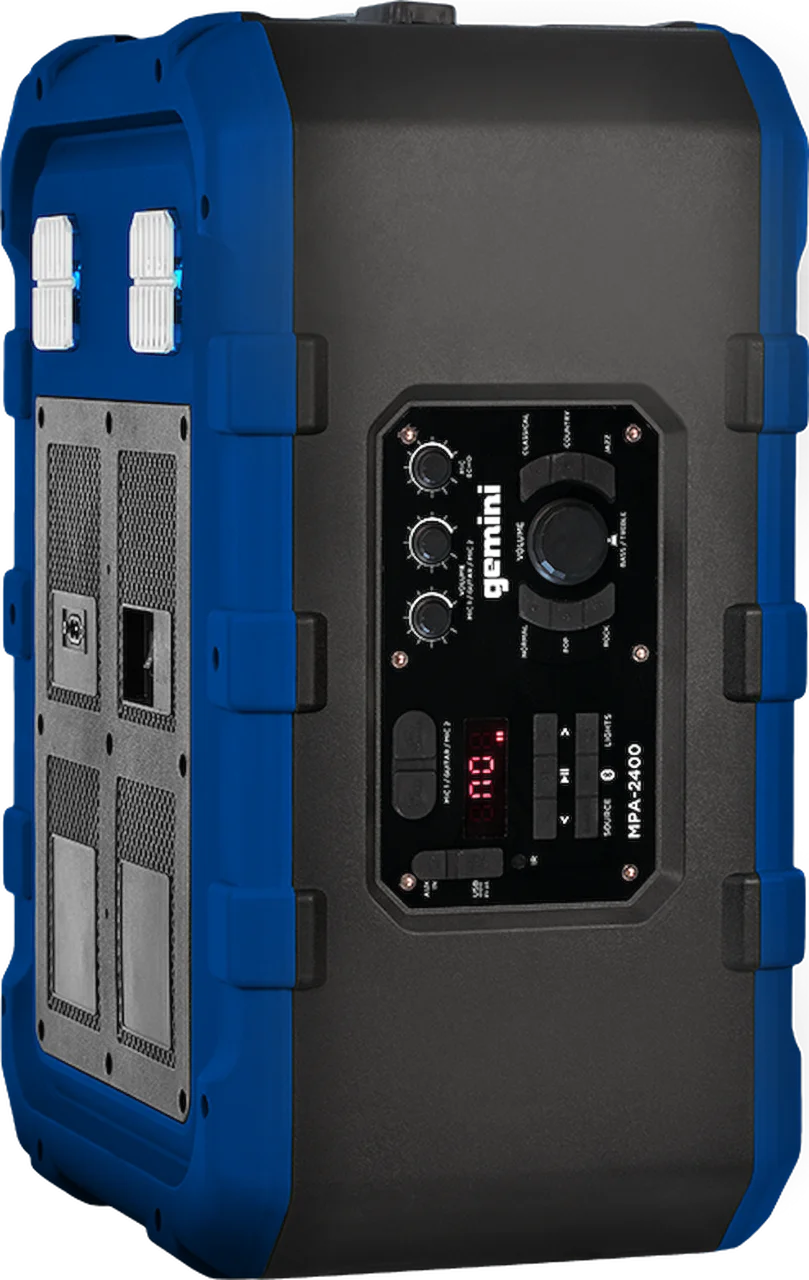 MPA-2400: RECHARGEABLE WEATHER-RESISTANT TROLLEY SPEAKER (BLUE ...