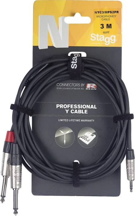 N series Y-cable, mini jack/jack (m/m), stereo/mono, 3 m (10 ...