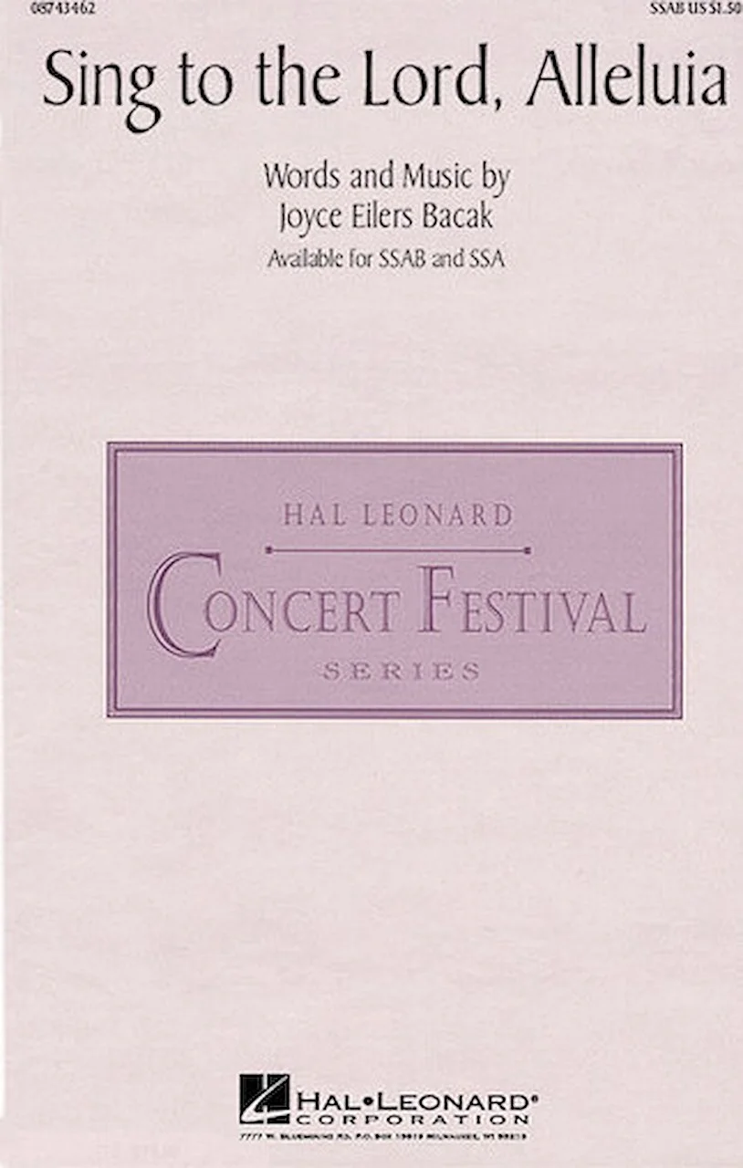 Hal Leonard Sing to The Lord Alleluia SSAB Composed by Joyce Eilers for ...