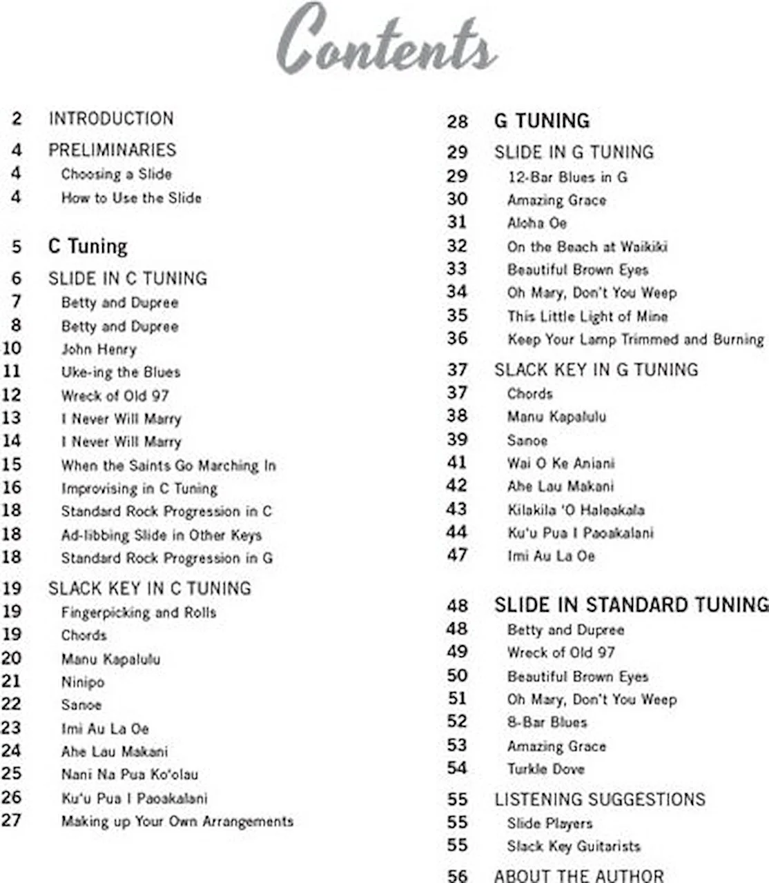 Slide & Slack Key Ukulele Songs Licks Tunings and Techniques Music Book ...