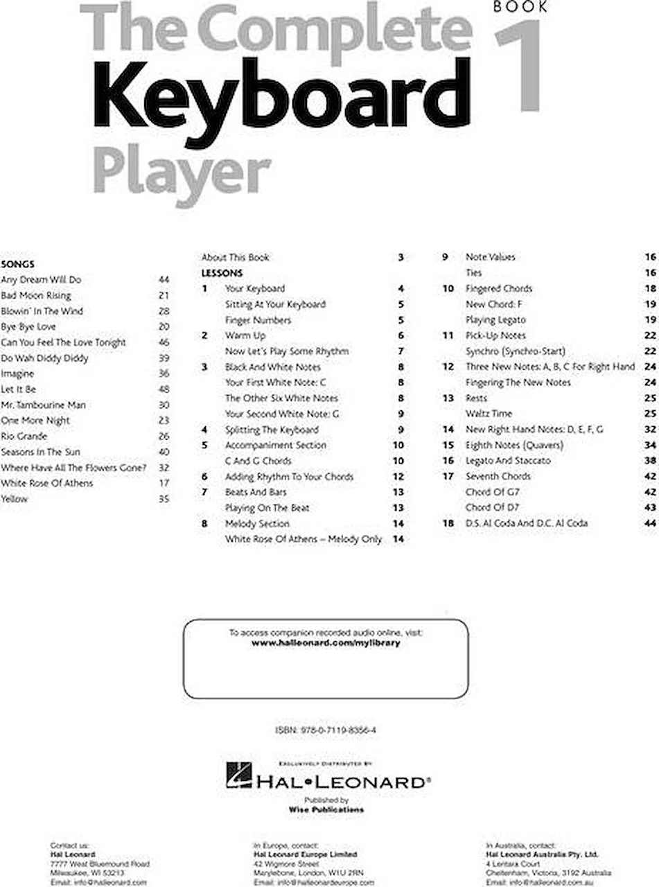 The Complete Keyboard Player - Book 1 - New Revised Edition for All ...