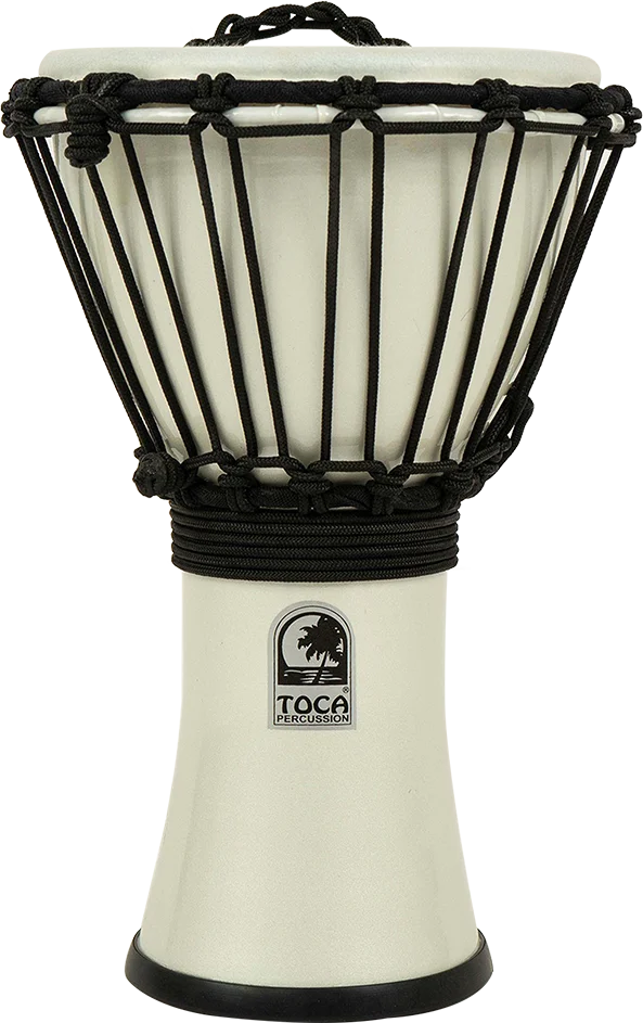 Toca Freestyle Colorsound 7" Djembe, Metallic White | Capital Music Gear