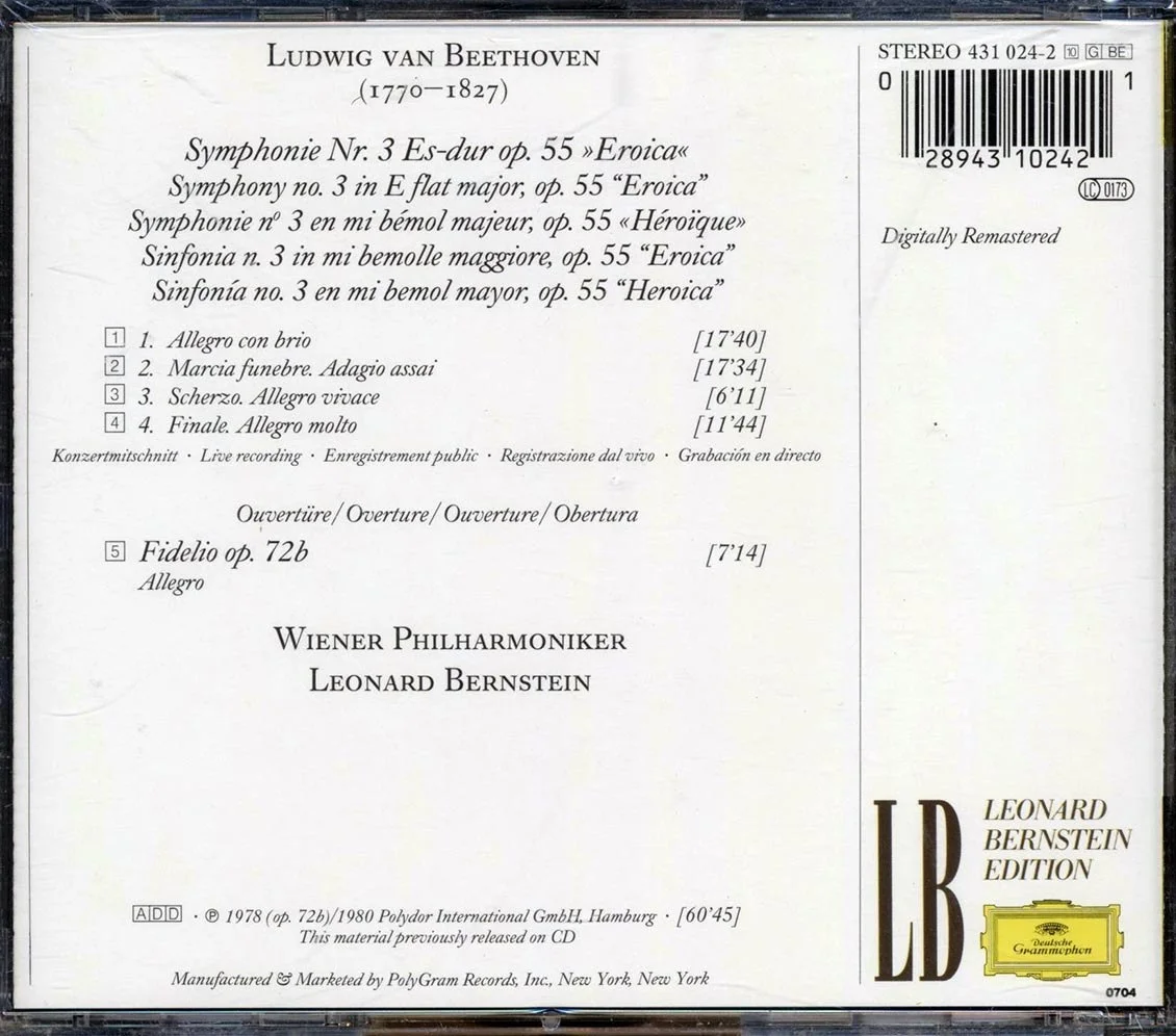 Wiener Philharmoniker - Beethoven Symphony No. 3 Eroica; Fidelio ...